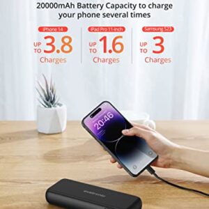 evatronic Laptop Power Bank, 20000mAh 60W PD 3.0 Portable Charger, USB C Fast Charging External Battery Pack for MacBook, Dell, iPad Pro, iPhone 14 Pro Max, Galaxy, Switch, Steam Deck and More