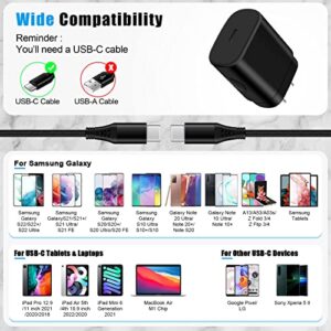 25W Super Fast Charging Block for Samsung Galaxy A14 A13 5G S23 S23+ S23 Ultra A23 A03s A04s A53 A33 A32 S22 S21 FE S20,Z Fold 4 3,Z Flip 4 3,iPad,USB C Wall Charger Block Type C Charger C to C Cable