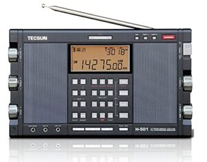 tecsun h501 digital worldband am/fm shortwave longwave radio with ssb reception, dual speakers, & mp3 player, matte black