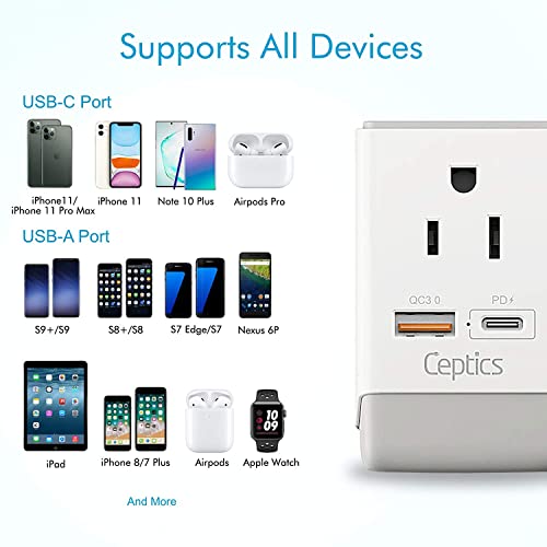 Ceptics South Africa Travel 2 Pack Plug Adapter QC 3.0 & PD, Safe Dual USB & USB-C - 2 USA Socket Compact & Powerful - Use in S. Africa Botswana - Type M AP-10L - Fast Charging