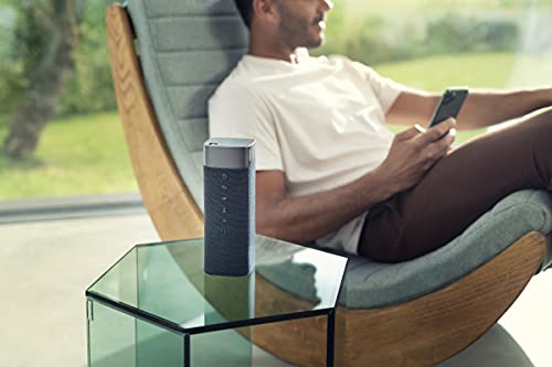 PHILIPS S7505 Wireless Bluetooth Speaker with Built-in Power-Bank, Large Bold Sound, Up to 20 Hours Playtime, IPX7 Waterproof, Shower Ready, Large Size, Gray