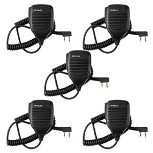 retevis 2 pin shoulder mic speaker 2 way radio microphone for baofeng bf-888s uv-5r kenwood retevis h-777 rt21 rt22 rt-5r walkie talkie (5 pack)