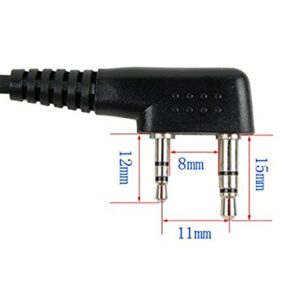 Retevis 2 Pin Shoulder Mic Speaker 2 Way Radio Microphone for Baofeng BF-888S UV-5R Kenwood Retevis H-777 RT21 RT22 RT-5R Walkie Talkie (5 Pack)