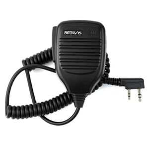 Retevis 2 Pin Shoulder Mic Speaker 2 Way Radio Microphone for Baofeng BF-888S UV-5R Kenwood Retevis H-777 RT21 RT22 RT-5R Walkie Talkie (5 Pack)