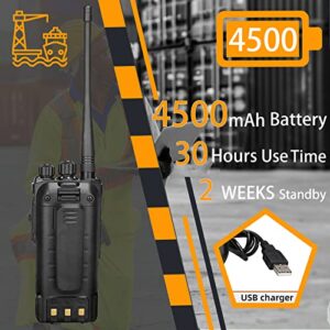 Retevis RB75 Waterproof 2 Way Radios Walkie Talkies Long Range (IP67), 5 Watts 4500mAh Battery Two Way Radios, Durability, USB Charging, for Construction Site Manufacturing Education(4 Pack)