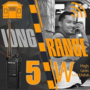 Retevis RB75 Waterproof 2 Way Radios Walkie Talkies Long Range (IP67), 5 Watts 4500mAh Battery Two Way Radios, Durability, USB Charging, for Construction Site Manufacturing Education(4 Pack)