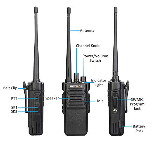 Retevis RT29 Walkie Talkies for Adults Long Range, Heavy Duty Two Way Radios with 3200mAh Rechargeable,Emergency Alarm 2 Way Radios with Charging Station(6 Pack)