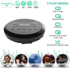 CD Player Portable, MONODEAL Rechargeable Portable CD Player with Built-in Speakers, Walkman CD Player for Car and Personal Use, Anti-Skip CD Player with Headphones