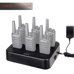 Retevis RT68 Six-Way Charger, Multi Unit Rapid Charger for Retevis RT68 Walkie Talkie and Battery (1 Pack)