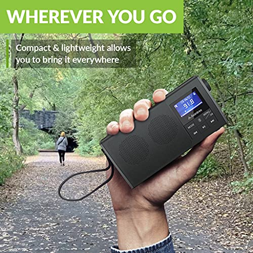 Avantree Soundbyte 860s Portable FM Radio with Bluetooth & SD Card MP3 Player 3-in-1, 6W Wireless Speaker, 8H Rechargeable & Replaceable Battery, Auto Channel Scan & Preset (No AM)