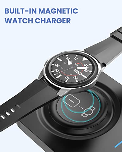 Dual Wireless Charger for Samsung Galaxy Watch and Phone, Duo Charging Pad for Galaxy Watch 5/4/3,Active 2/1,Charging Station for Galaxy Buds 2/+/Pro/Live (Black)