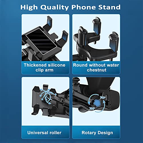 Liangxiang Car Rearview Mirror Phone Holder, 360 Degree Rotatable and Retractable Car Phone Holder for All Car Rearview Mirror Phone Mount Clips Mobile Phone Stands Universal Smartphone Cradle