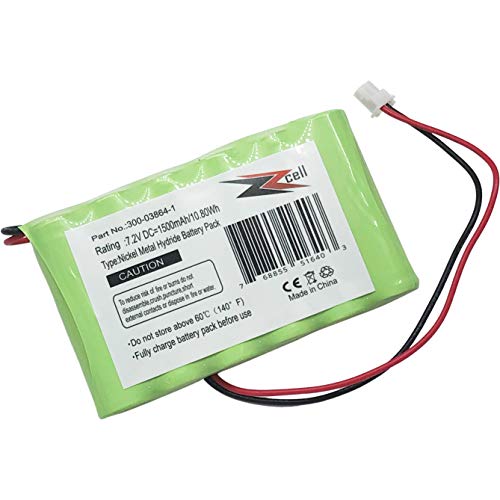 ZZcell® Battery for Honeywell Alarm LYNXRCHKITHC 781410403291 55026089 WALYNX-RCHB-SC WALYNXRCHBSC LYNXRCHKIT-SC ADEMCO 300-03865, 7.2V, 1500mAh (Note: Please Check Part No. Before Purchase)