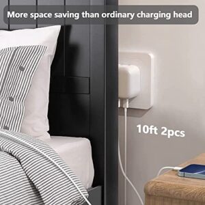 [Apple MFi Certified] iPhone Charger Fast Charging Double Port 25W PD USB C Wall Charger Block Cube with 2Pack Long 10-FT Lightning Cable Cord Compatible iPhone 14 Plus/14 Pro Max/14 pro/13/12/11/Xs