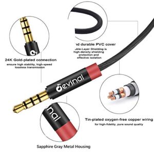 Devinal 3.5mm TRRS Cable, 1/8" inch 4 Pole Auxiliary Cord, Aux Mini-Jack Stereo Nylon Braided Male to Male Cable 6.6 FT/ 2M (2 Pack)