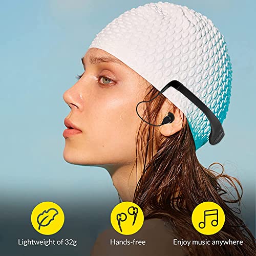 Waterproof Mp3 Player for Swimming, Tayogo IPX8 8GB Underwater Music Headsets for Sports(4 Pairs Earplugs)-Black