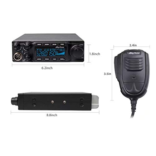 AnyTone AT-6666 10 Meter Radio for Truck, with SSB(PEP)/FM/AM/PA Mode,High Power Output 15W AM,45W FM,60W SSB(PEP)