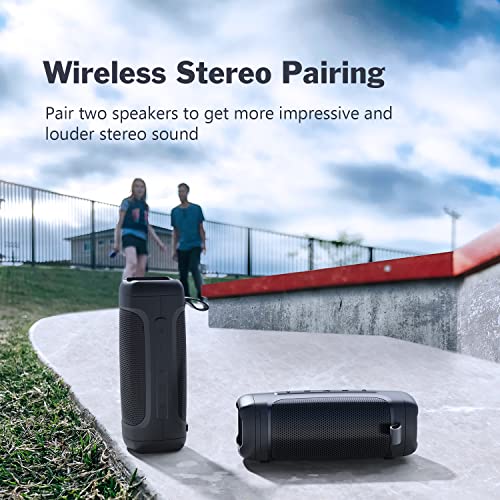 DOSS Bluetooth Speaker, Portable Wireless Bluetooth Speaker with 24W Powerful Sound, Rich Bass, IPX6 Waterproof, Wireless Stereo Pairing, 20H Playtime, Waterproof Speaker for Outdoor and Travel