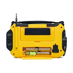 Kaito Voyager Pro KA600 Digital Solar Dynamo Crank Wind Up AM/FM/LW/SW & NOAA Weather Emergency Radio with Alert, RDS & Smart Phone Charger, Yellow