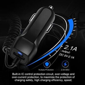 BoxWave Car Charger Compatible with Datalogic Memor 10 (Car Charger by BoxWave) - Car Charger Plus, Car Charger Extra USB Port with Integrated Cable for Datalogic Memor 10 - Black