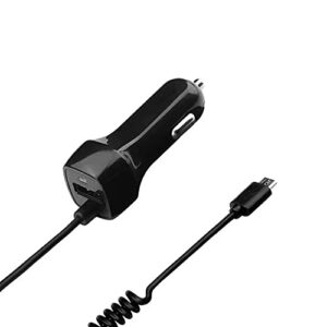 BoxWave Car Charger Compatible with Datalogic Memor 10 (Car Charger by BoxWave) - Car Charger Plus, Car Charger Extra USB Port with Integrated Cable for Datalogic Memor 10 - Black