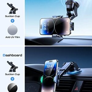 VICSEED Phone Mount for Car with [Anti-melting Anti-UV Film] Strong Power Suction Cup Dashboard & Windshield Car Phone Holder Mount Durable Hands-Free Universal Cell Phone holder for All Mobile Phones