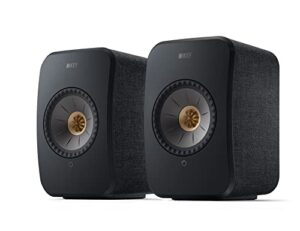 kef lsx ii wireless hifi speaker system (carbon black)