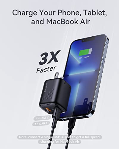 [2-Pack] VOLTME 30W USB C Charger (GaN III Tech), PD PPS Compact Charger Block Fast Chargers, 30W USB-C Power Adapters for MacBook Air, iPhone 14 13 12 Mini Pro Max, Galaxy S22/21, Pixel 6 Pro, iPad