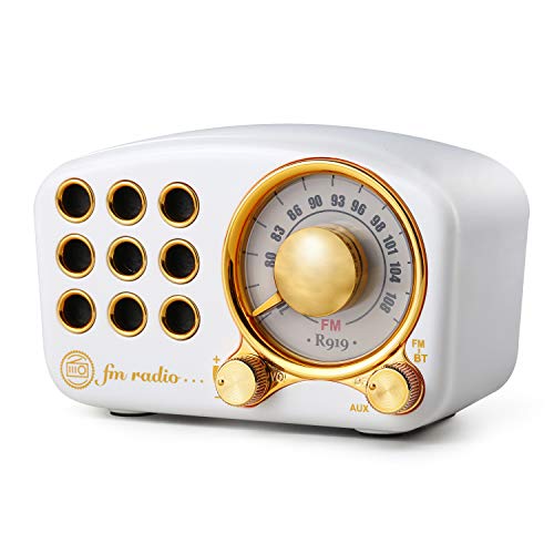 Givoust Retro Bluetooth Speaker FM Vintage Radio with Loud Volume, Strong Bass Enhancement, Bluetooth 5.0 Wireless Connection, TF Card & MP3 Player