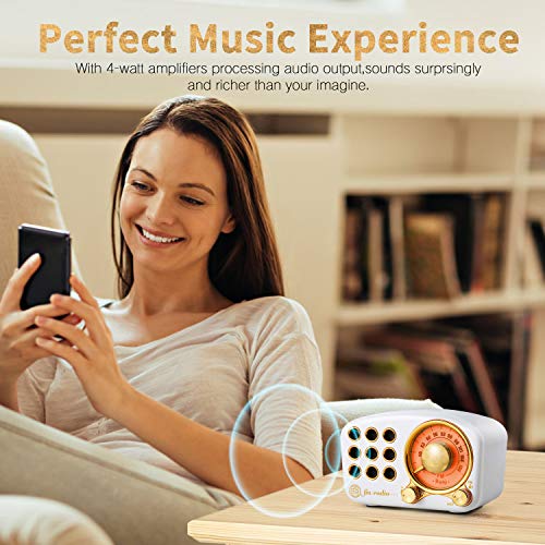 Givoust Retro Bluetooth Speaker FM Vintage Radio with Loud Volume, Strong Bass Enhancement, Bluetooth 5.0 Wireless Connection, TF Card & MP3 Player