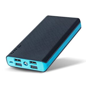 karusale 4 usb 50000mah power bank led external backup battery charger f phone (blue)