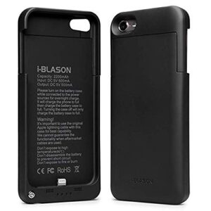 i-Blason Battery Case Designed for iPod Touch 7/6/5, 2200mAh Portable Charging Rechargeable Extended Battery Slider Case for iPod Touch 5th/6th/7th Generation, Black