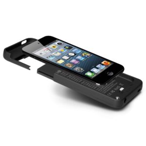 i-Blason Battery Case Designed for iPod Touch 7/6/5, 2200mAh Portable Charging Rechargeable Extended Battery Slider Case for iPod Touch 5th/6th/7th Generation, Black