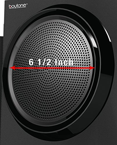 Boytone BT-210FB Wireless Bluetooth Stereo Audio Speaker with Powerful Sound, Bass System, Excellent Clear Sound & FM Radio, Remote Control, Aux-In Port, USB/SD/for Phone's, Laptops, Black, 30 W