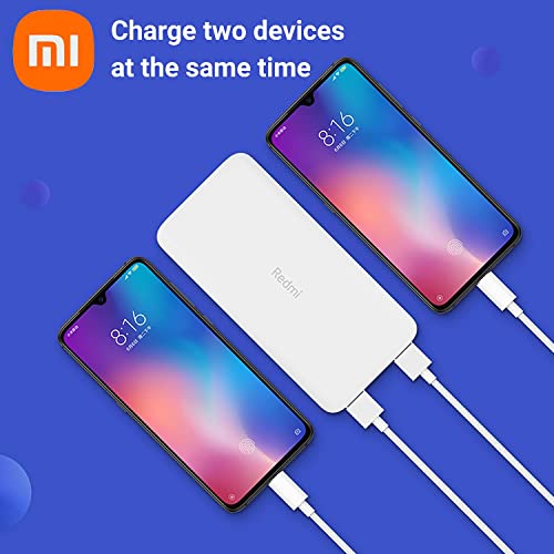 Xiaomi Mi 20000mAh Redmi Power Bank 74Wh 3.6A w/ 2 USB-A Port Rapid Charge Two Devices at Once, Dual Micro-USB/USB-C Input Port, Portable Charger for iPhone iPad Galaxy Smartphones