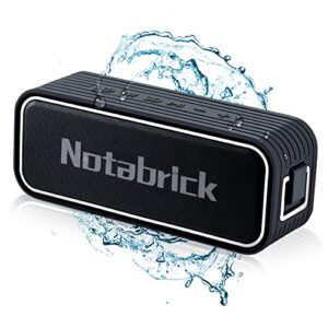 notabrick bluetooth speaker 40w,portable speaker with 3d surround sound,enhanced bass,ipx7 waterproof speaker,long playtime,voice assistant,100ft wireless range for home,gardens,outdoor,travel