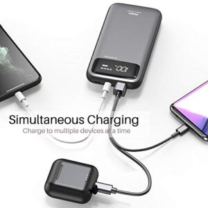 TOZO PB2 PD Fast Charging Power Bank 20000mAh with Visible Digital Display Portable Charger 18W Battery Pack with Dual Input Ports, High Charging Speed for iPhone, Samsung and More. Gray