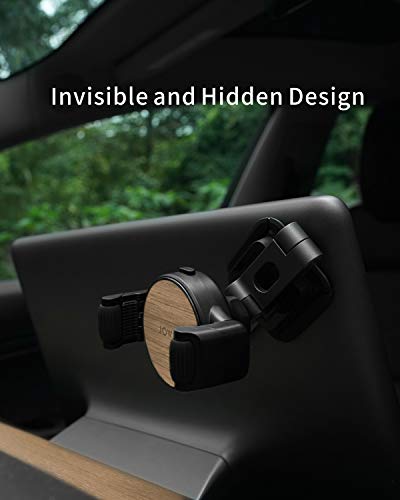 Jowua Invisible Foldaway car Mount for Tesla Model 3 / Model Y, 360° Free Rotation, Silicone Roller Design, Compatible with Phone 13 Pro Max and Other 4.7-6.5'' Smartphones, Model X / S Dashboard