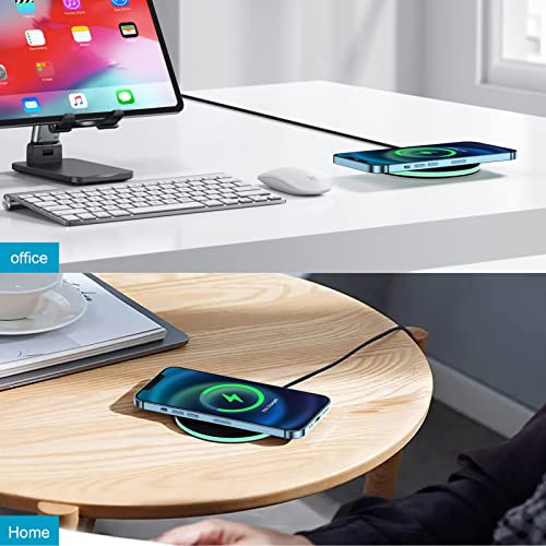 15W Fast Qi Wireless Charging Pad for Samsung Galaxy S23 Ultra S23+ S23 S22 Ultra S22 S21 FE S20 S10 S9 S8 Plus, Wireless Phone Charger Station for Pixel 7/7 Pro/6/5/4/3 XL, iPhone 14 13 12 11 Pro Max