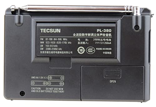 TECSUN PL-380 DSP FM Stereo. MW. SW. LW. World Band PLL Radio Receiver, LCD Display, ETM Function Added