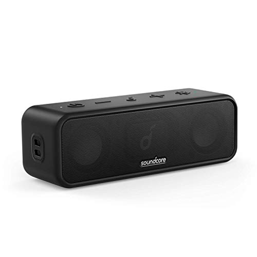 Soundcore 3 Bluetooth Speaker with Stereo Sound, Pure Titanium Diaphragm Drivers, PartyCast Technology, BassUp, 24H Playtime, IPX7 Waterproof, App for Custom EQs, Use at Home, Outdoors, Beach(Renewed)