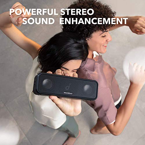 Soundcore 3 Bluetooth Speaker with Stereo Sound, Pure Titanium Diaphragm Drivers, PartyCast Technology, BassUp, 24H Playtime, IPX7 Waterproof, App for Custom EQs, Use at Home, Outdoors, Beach(Renewed)