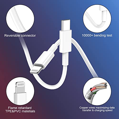 iPhone 14 13 12 Fast Charger [Apple MFi Certified],USB C Wall Charger Fast Charging 20W PD Adapter with 10FT Type-C to Lightning Cable Compatible with iPhone 14 13 12 Pro Max Mini 11 Xs XR X 8 Plus