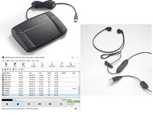 express scribe pro transcription kit with usb foot pedal & usb transcription headset