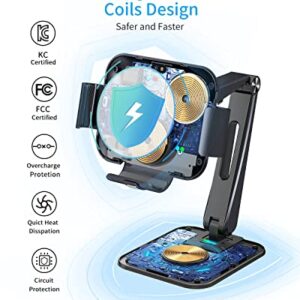 ANPULES Wireless Charger Stand for Z Fold 4/3/2, ANPULES [3 Coils] 2 in 1 Charging Station for Samsung Galaxy Buds 2 Pro/Pro / 2 / Live and Z Fold Series