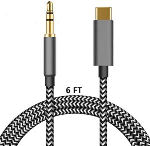 usb c to 3.5mm aux cable 6ft, type c 3.5mm audio cord for google pixel 7 6 pro 5 4 xl 3 xl 2 xl, galaxy s23 s22 ultra s21 ultra s20 + note 20 ultra 10 10+, oneplus 6t/7/7pro/7t/8/8pro,moto, ipad