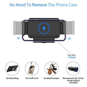 Wireless Car Charger Mount Compatible for Samsung Galaxy S23 Ultra/Z Fold 4/Z Fold 3/S22 Ultra/S21,10W Car Phone Holder for iPhone 14 Pro Max 13 12 11 Series, Auto Clamp Air Vent Galaxy Fold Car Mount