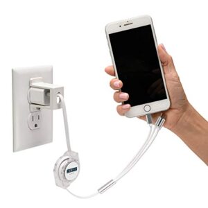 USBthere Cell Phone Charger Lock (1 Kit), Compatible with iPhone and Android, Keeps Cellular-Charging Cable and Cube Locked in Place