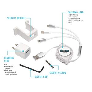 USBthere Cell Phone Charger Lock (1 Kit), Compatible with iPhone and Android, Keeps Cellular-Charging Cable and Cube Locked in Place