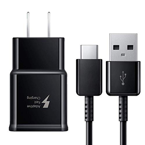 Samsung Galaxy Fast Charger, Adaptive Fast Charging Wall Charger Plug with USB Type C Cable Replacement for Galaxy S22/S22+ S21/S21 S20 Ultra S10 S9 S8 Plus/Edge/Active Note 8/9/10/20 (Black)